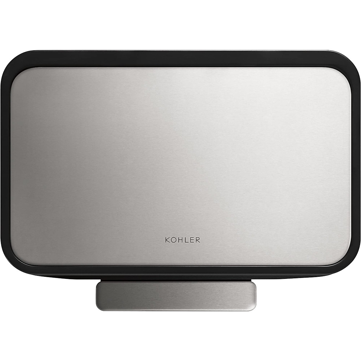 KOHLER K-20941-BST Kitchen Trash Can, 8 Gallon Trash Can Trash with Quiet-Close Lid and Hands Free Foot Pedal in Black Stainless Steel