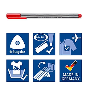 Staedtler 334 Triplus Fineliner Superfine Point Pens, 0.3 Mm, Assorted Colours,