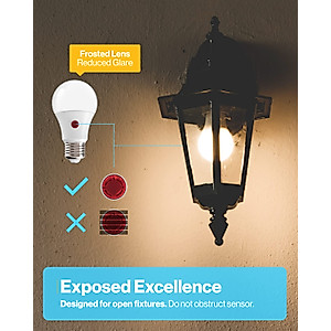 Sunco Lighting - 10 Pack A19 LED Dusk to Dawn Bulb for Home Residential Porch Patio Driveway Decorated Ambient Outdoor Twilight, 9W Equivalent to 60W 5000K Daylight, Auto On/Off Photocell Sensor UL