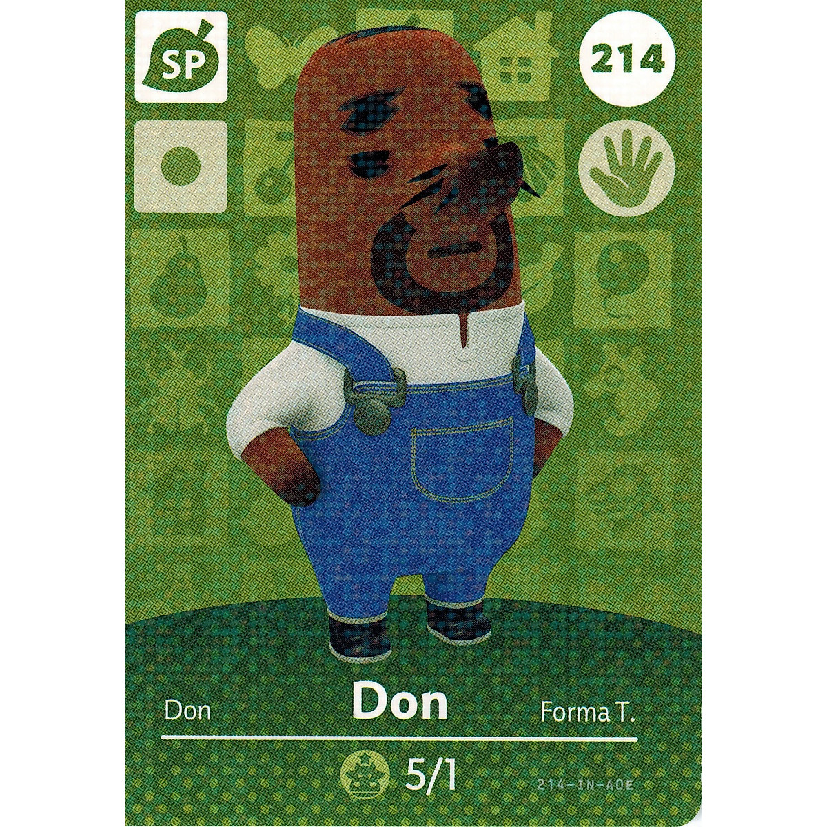 Nintendo Animal Crossing Happy Home Designer Amiibo Card Don 214/300 USA Version