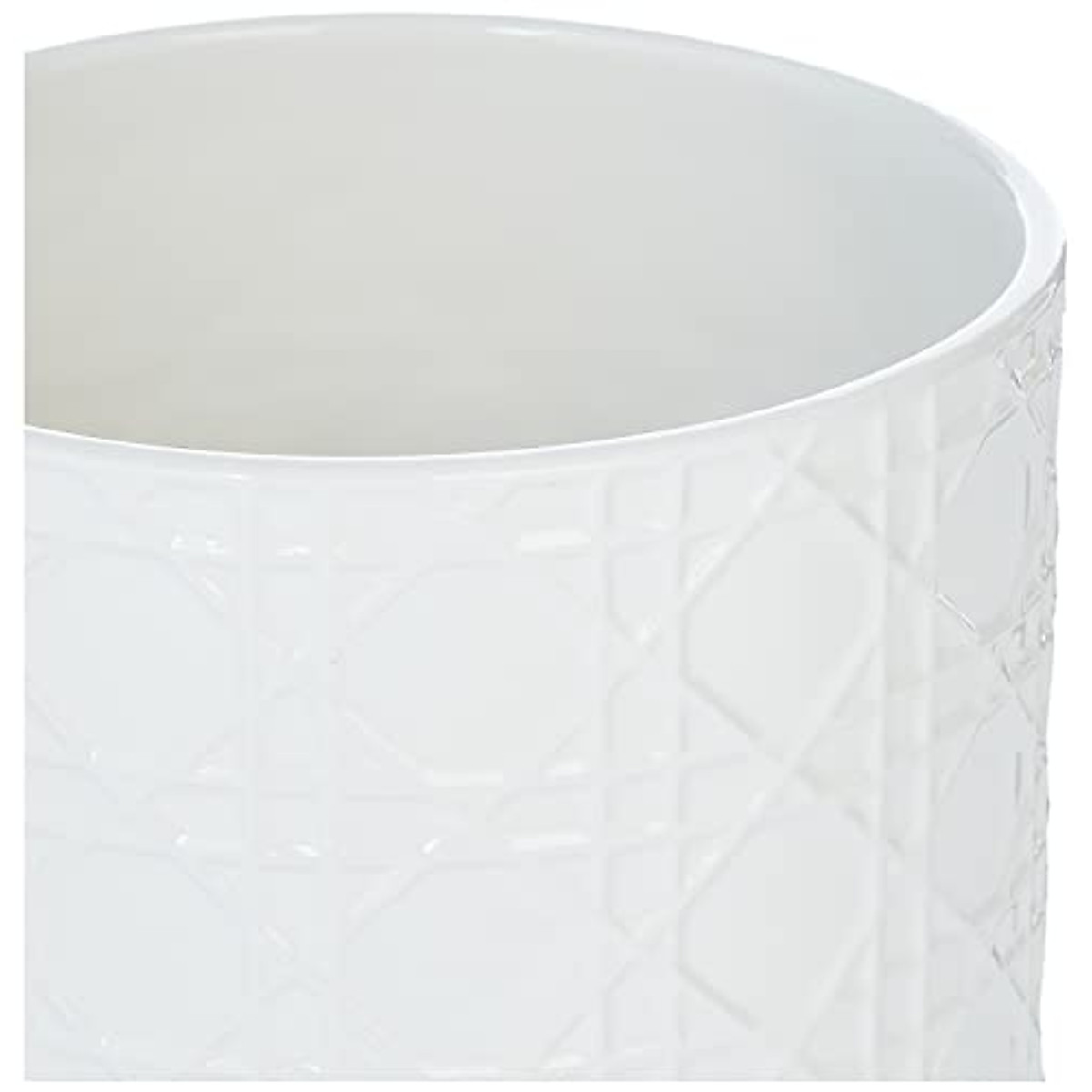 Kassatex ARN-WB Rattan Wastebin, White