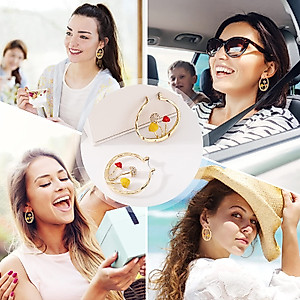 Emoin Mushroom Earrings For Women,Mushroom Hoop Dangle Earrings, Gold Hoop Earring Mushroom Dangle,Mushroom C-shaped Big Earrings For Women Girls Gift,Earrings Pendant Mushroom Jewelry Accessories