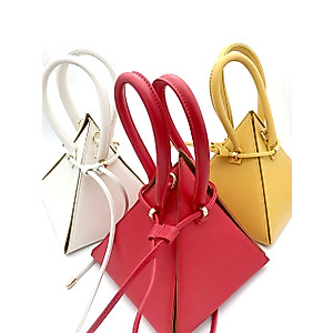 moderngenic 'Pyramid' Luxury Handbag, Fashion Cross-body Shoulder Bag, Soft PU Leather Designer Handbag for Women/Girls (Red)