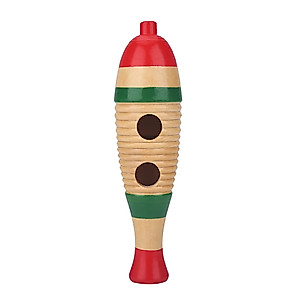 Bnineteenteam Fish-Shaped Wooden Guiro Percussion Instrument with Scraper