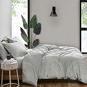 Marimekko - Queen Comforter Set, Smooth Cotton Percale Bedding with Matching Shams, Medium Weight Home Decor (Fokus Grey, Queen)