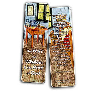 Wonderful Magnificent God Bible Scripture Cards Bookmarks (60 Pack) - Van Gogh Stocking Stuffers Sunday School Men Women Ministries Bible Study Church Supplies Cell Group Baptism Encouragement Gifts