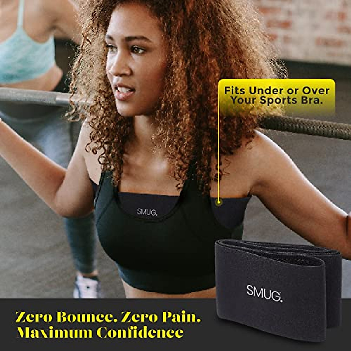 SMUG Breast Support Band For Women | Compression Band Prevent Breast Bounce, Pain & Injury | Adjustable Breast Support Band | Sports Bra Alternative for Running & Exercise | Sports Bra Band | Large