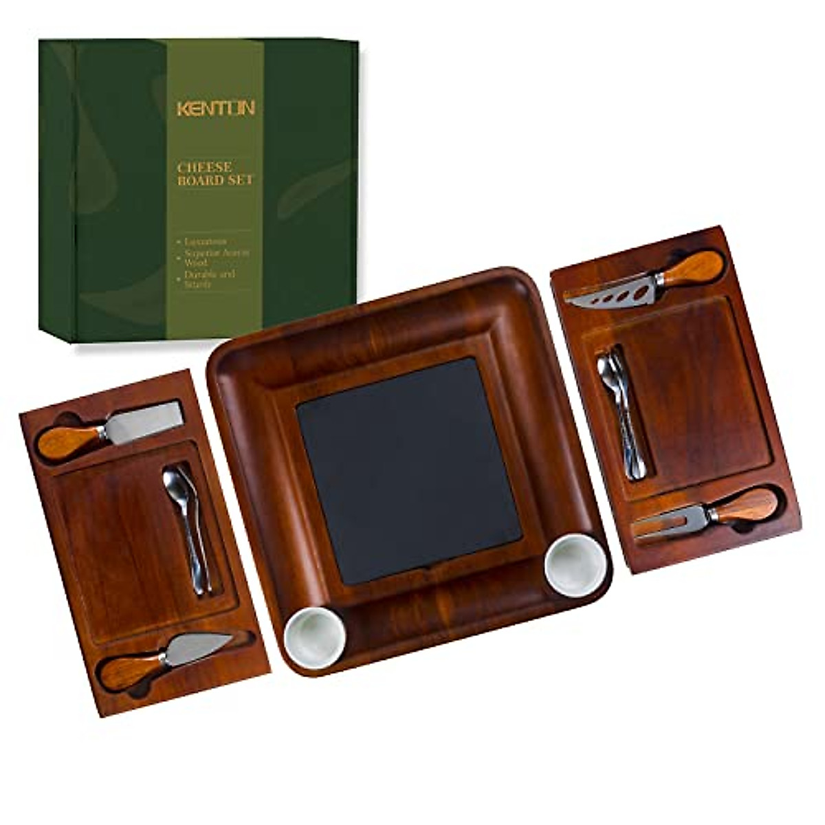 KENTON Cheese Board, Extra Large Charcuterie Boards Set & Accessories, Superior Acacia Wood Charcuterie Board for Couples Gifts Wedding Gifts Birthday Gifts for Women, House Warming Gifts New Home