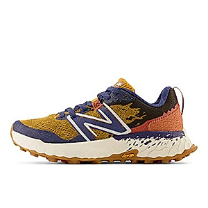 New Balance Women's Fresh Foam X Hierro V7 Trail Running Shoe, Golden Hour/Moon Shadow/Red Clay, 9 Wide