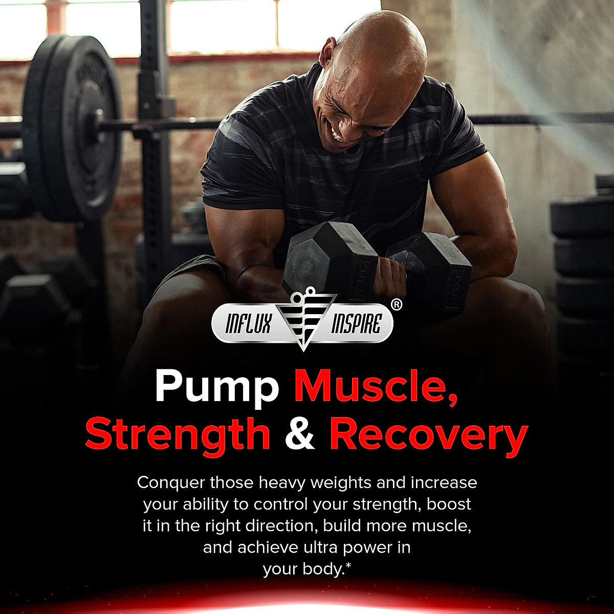 Influx Inspire Testosterone Booster for Men - Test Booster for Stamina, Endurance & Strength - 60 Capsules