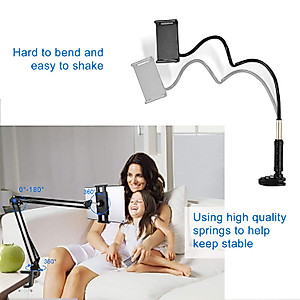 Tablet Arm Mount Stand Holder, Nintendo Switch Stand with Sturdy Aluminum Arm for iPad,iPad air,iphoneX,iphone 8/7,Samsung Galaxy