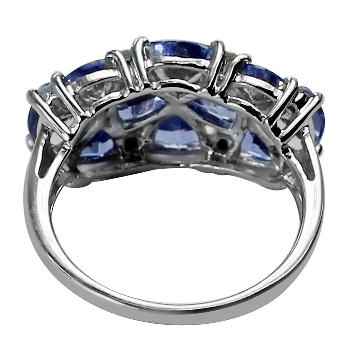 Carillon Tanzanite Trillion Shape Natural Non-Treated Gemstone 925 Sterling Silver Ring Engagement Jewelry for Women & Men