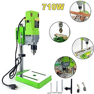DOMINTY Bench Drill Stand 710W Mini Electric Bench Drilling Machine Drill Chuck 1-13mm for Hand Drill