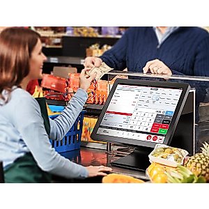 MUNBYN 17-inch POS-Touch-Screen-Monitor, POS-System-for-Small-Business, Multi-Touch Monitor, 400 nits True Flat Seamless Capacitive LED, VGA/HDMI Input for Office, POS, Restaurant, No Driver Required