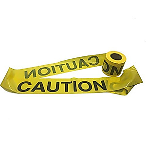 Swanson Tool Co., Inc BT30CAU2 Disposable Barricade Tape, 3 in W Ft L X 2 Mil T, Caution, Polyethylene, 300 Feet, Yellow & Black Print