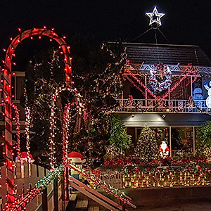 kemooie 500 LED Red Valentines Day Lights, 164FT 8 Twinkle Modes and Memory Function Plug in Waterproof Tree Lights for Garden Tree Outdoor Indoor Valentines Decorations (Red)