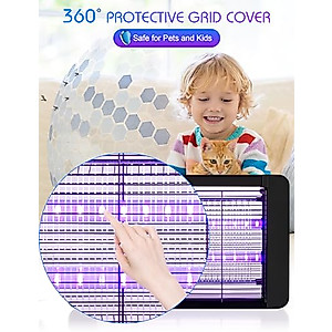 DJROLL Bug Zapper for Outdoor and Indoor, Effective 4200V Electric Mosquito Zappers Killer Insect Killer, Waterproof Outdoor Insect Fly Pest Attractant Trap for Backyard, Home, Patio, Office