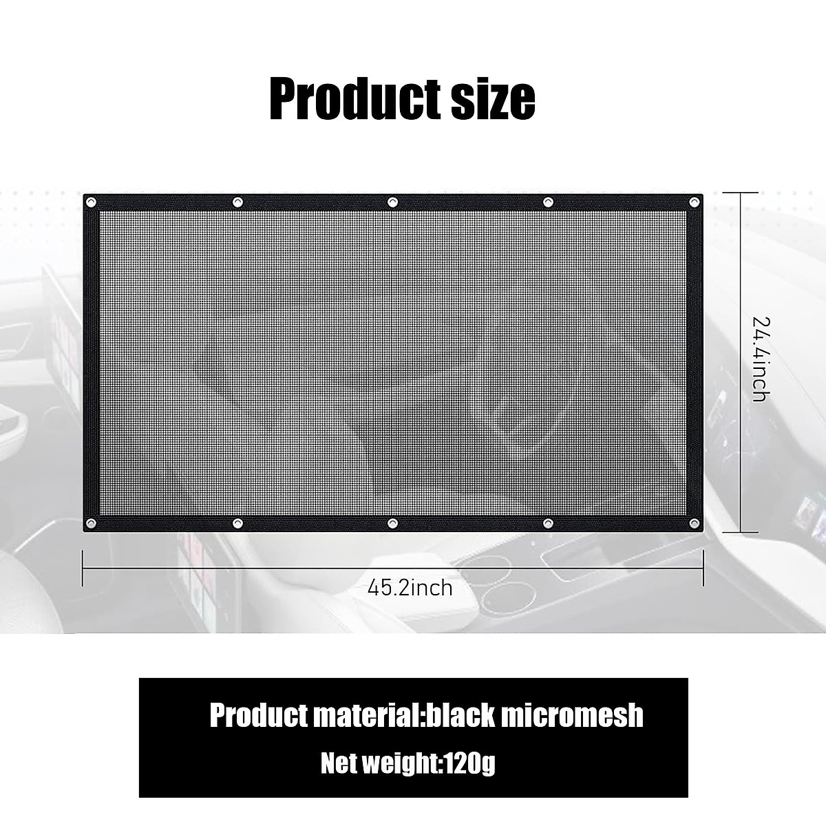 UGSHY 1 PC Car Divider Net Pet Barrier Backseat Mesh, Obstacle Isolation Net Car Safety Mesh, Car Pet Protection Net, Fit for Most Cars (Black)