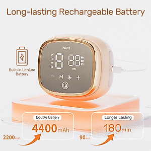 NCVI Double Electric Breast Pump 8102, Upgraded 4400mAh Battery with Night Light, Portable Breast Pump for Breastfeeding, 4 Modes & 9 Levels, LED Display, With 8 Flanges, Breastmilk Bags, Nursing Pads