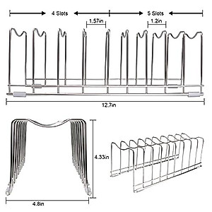 FLSEPAMB Lid Organizer Pot Lid Organizer Pot Lid Rack Holder Suitable for Bakeware Dish Plate, Cutting Boards, Pots & Pans, Serving Trays, Reusable Containers in Cabinet Pantry (1 Pack)