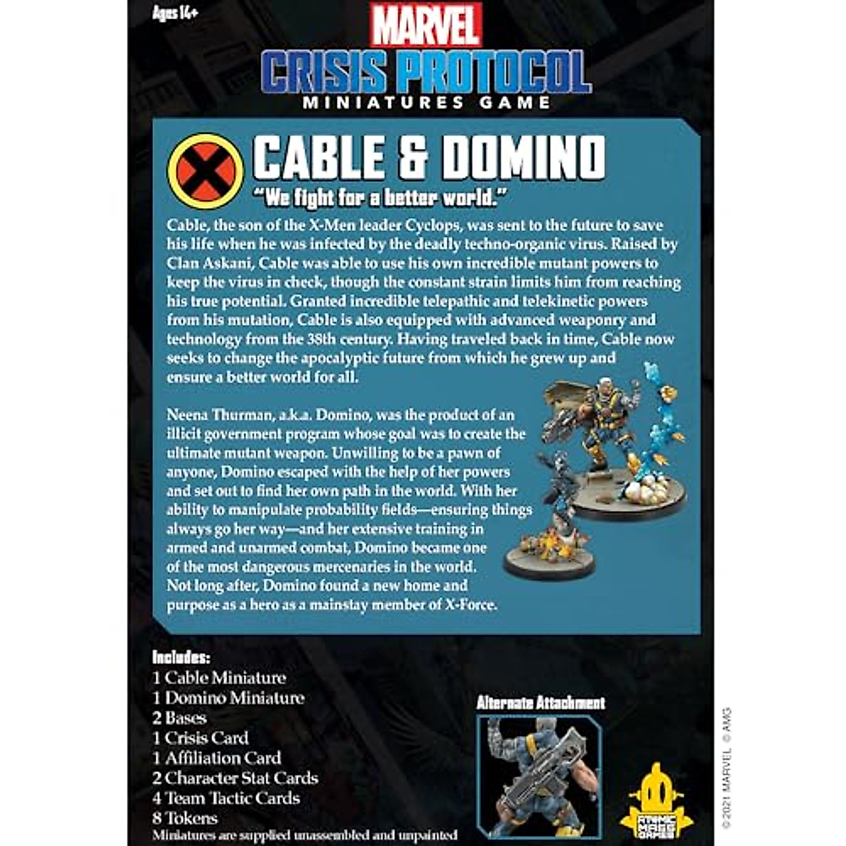 Marvel: Crisis Protocol Domino & Cable Character Pack - Unleash The Power of Two Extraordinary Mutants! Tabletop Superhero Game, Ages 14+, 2 Players, 90 Minute Playtime, Made by Atomic Mass Games