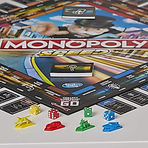 Monopoly Speed Board Game, Play in Under 10 Minutes, Fast-Playing Board Game for Ages 8 and Up, Game for 2-4 Players