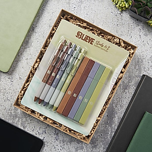 BLIEVE - Aesthetic Highlighters and Gel Pens With Soft Ink And Tip, Bible Highlighters and Pens No Bleed, Dry Fast Easy to Hold, for Bible Journaling Planner Notes School (Earthy, Multicolor)