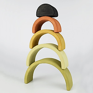 EcoWorkshop Staking Toys for Toddlers 3-5 Rainbow Stacker Toy 5pcs Educational Baby Toys Stacking Blocks Stacking Rainbow Educational Baby Toys