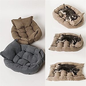 BaRdzo Multifunction Folding Square Cushion Pet Sofa Bed Waterproof Multi-Purpose Soft Dog House Mat Kennel (Color : D, Size : Small)