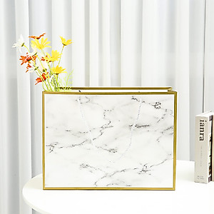10 Marble Extra Large Gift Bags 16x6x12 Inch, White Gift Bags Large Size, White Paper Bags with Handles Bulk, Large Gift Bags for Presents, Paper Gift Bags with Handles, Wedding Gift Bags Bulk Cmecial