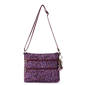 Sakroots Womens Eco-twill, & Basic Crossbody Bag in Eco Twill Multifunctional Purse with Adjustable Strap Zipper Pockets Sust, Violet Treehouse, One Size US