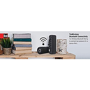 Dual Electronics LUBTWSQ12 Wireless Portable Bluetooth Speaker|TruWireless Bluetooth Stereo|Water Resistant IPX6 & Floats |360 Rich Dynamic Sound|100ft Wireless Range|15 Hour Playtime |Quick Charge