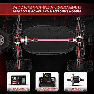 RIAARIO 1:12 RTR Brushless RC Desert Cars for Adults, Max 45MPH Fast RC Cars, Monster Truck with Independent ESC, 4X4 RC Truck for Boys, All Terrain Remote Control Car with Oil Filled Shocks(Red)