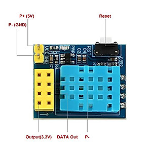 ESP8266 ESP-01S DHT11 Temperature and humidity WiFi node module, with ESP-01S wireless module, Pack of 2