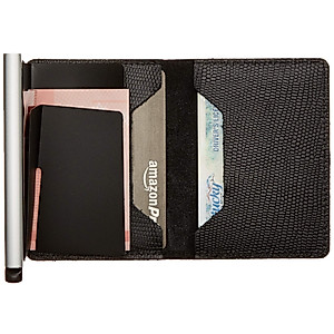 SECRID Slim Wallet Genuine Rango Leather RFID Safe Card Case for Max 12 Cards (Black)