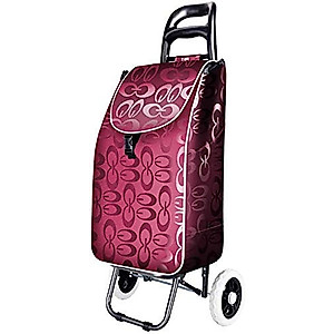 Shopping Trolley on Wheels Multi Function Shopping Cart,Portable Cart Collapsible Trolley Luggage Cart Cart Arc Design Appearance Atmosphere Storage Hand Trucks,