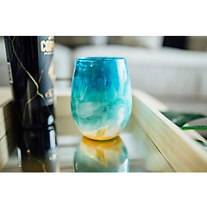 Beach Themed Wine Glass Gift For Mom, Destination Wedding Stemless Wine Glass Gift For Her