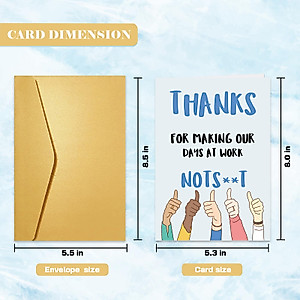 Funny Thanks Cards for Boss Manager Colleagues, Cute co-worker Leaving Card Retirement New Job Gift Cards, Funny Christmas Gifts for Employees from Boss , Thanks For Making Our Days At Work Not Shit