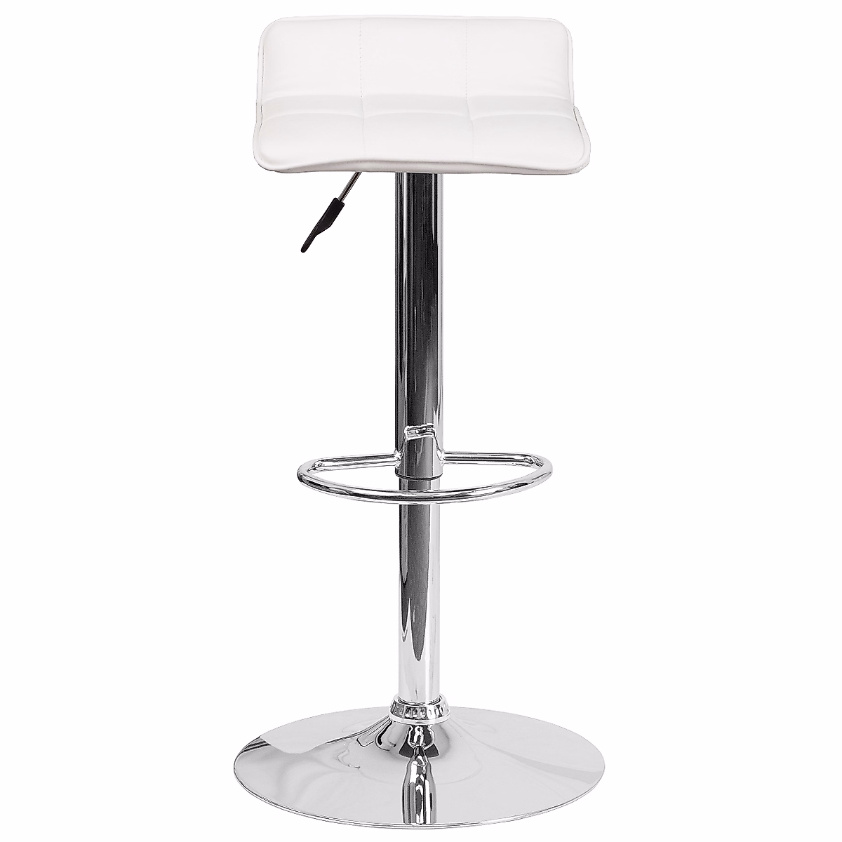 Flash Furniture Maurice 26'' High Cherry Wood Counter Height Stool with Arms, Carved Back and Black LeatherSoft Swivel Seat