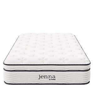Modway Jenna 10” Innerspring and Memory Foam Twin XL Mattress With Individually Encased Coils, White