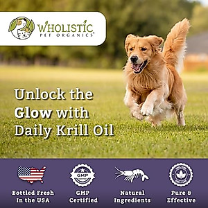 Wholistic Pet Organics - Krill Oil Soft Gel Capsules for Dogs - Supports Dog Joint Health, Shiny Coat & Heart Wellness - Omega-3 & Astaxanthin Supplement - 200 Count
