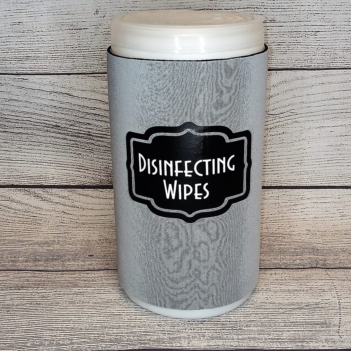 Standard Disinfecting Wipes Cover with Label (Large, Gray)