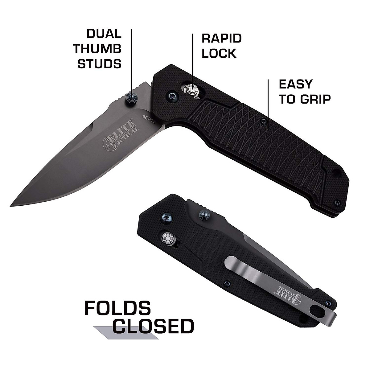 Elite Tactical Folding Pocket Knife - ET-1016DB-SO