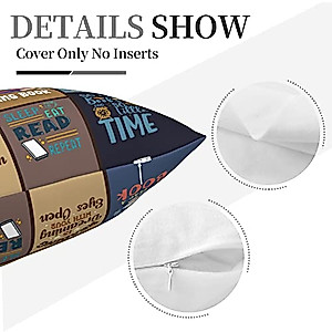 Dfaqehk Book Lovers Gifts for Women - Book Lovers Gifts for People Who Like to Read - Mothers Day Bookish Gifts for Reader, Librarian, Book Club - Book Accessories Throw Pillow Covers 18 x 18 Inch