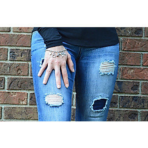 It's All About...You! Adjustable 8.5” Stainless Steel Bracelet Puppy Heart Paw I Love My Dog Bone Paw Personalize with Clip on Charms 3D Dog Set 69G