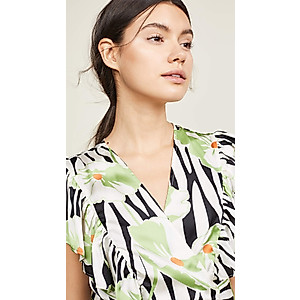 Jill Jill Stuart Women's Tropical Wrap Top, Green Multi, Large