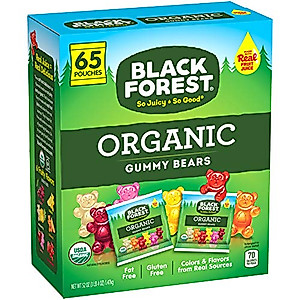 Black Forest Organic Gummy Bears Candy, 0.8 Ounce Pouches (65 Count)