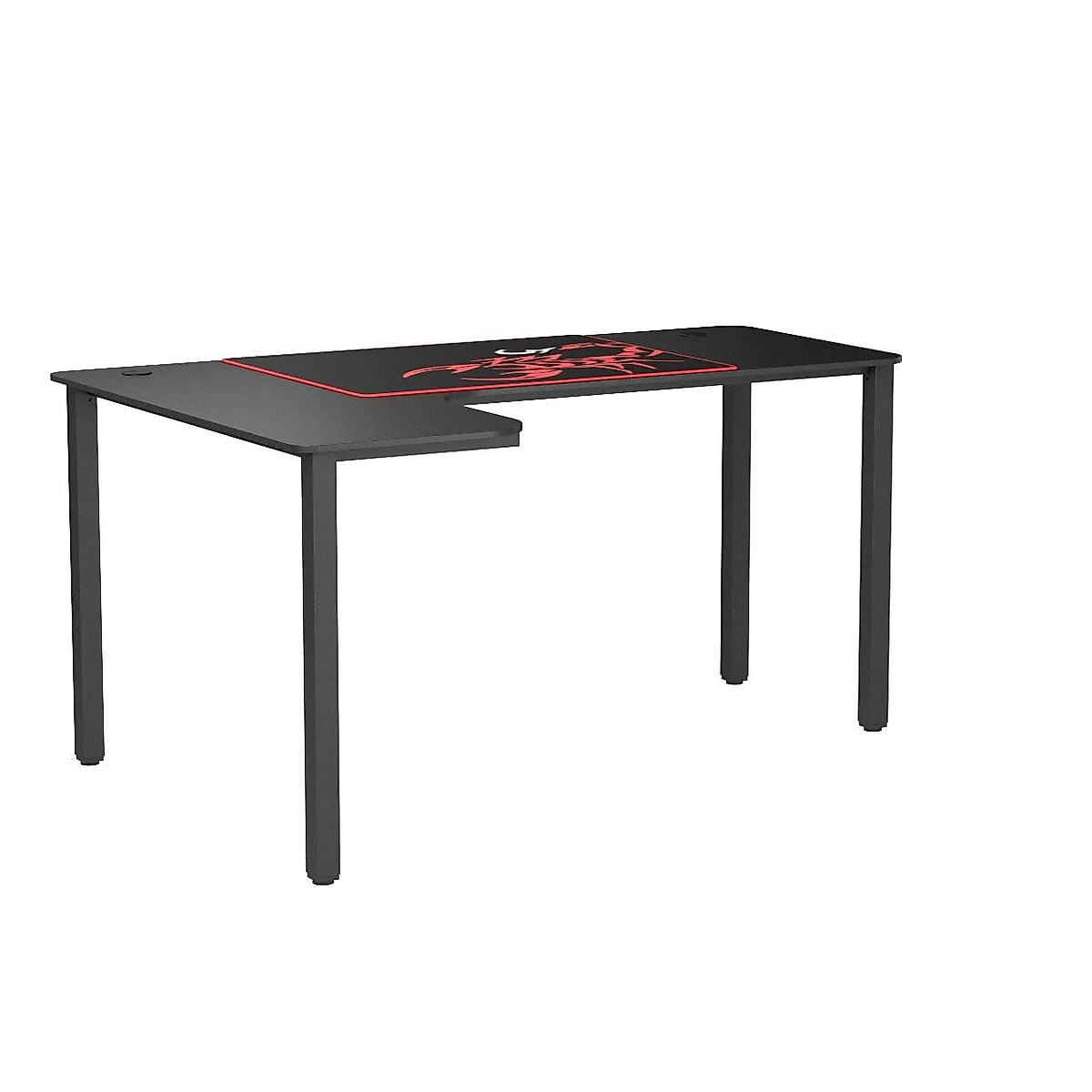 DESIGNA Gaming Desk 60",L-Shaped Computer Corner Desk with Large Mouse Pad,Ergonomic Gamer Table Workstation, Sturdy Metal Frame, Left Side Rustic Brown