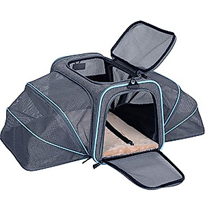 Petsfit Expandable Cat Carriers Small Dog Carrier, Airline Approved Soft-Sided Portable Washable Pet Travel Carrier with Two Extension for Kittens,Puppies,Rabbits