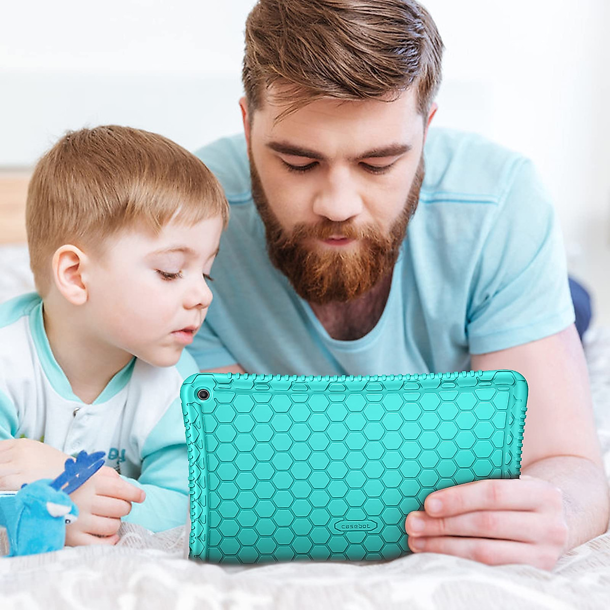 Fintie Silicone Case for Fire HD 10 and Fire HD 10 Plus Tablet (Only Compatible with 11th Generation 2021 Release) - [Honey Comb] Light Weight Shock Proof Back Cover, Mint Green